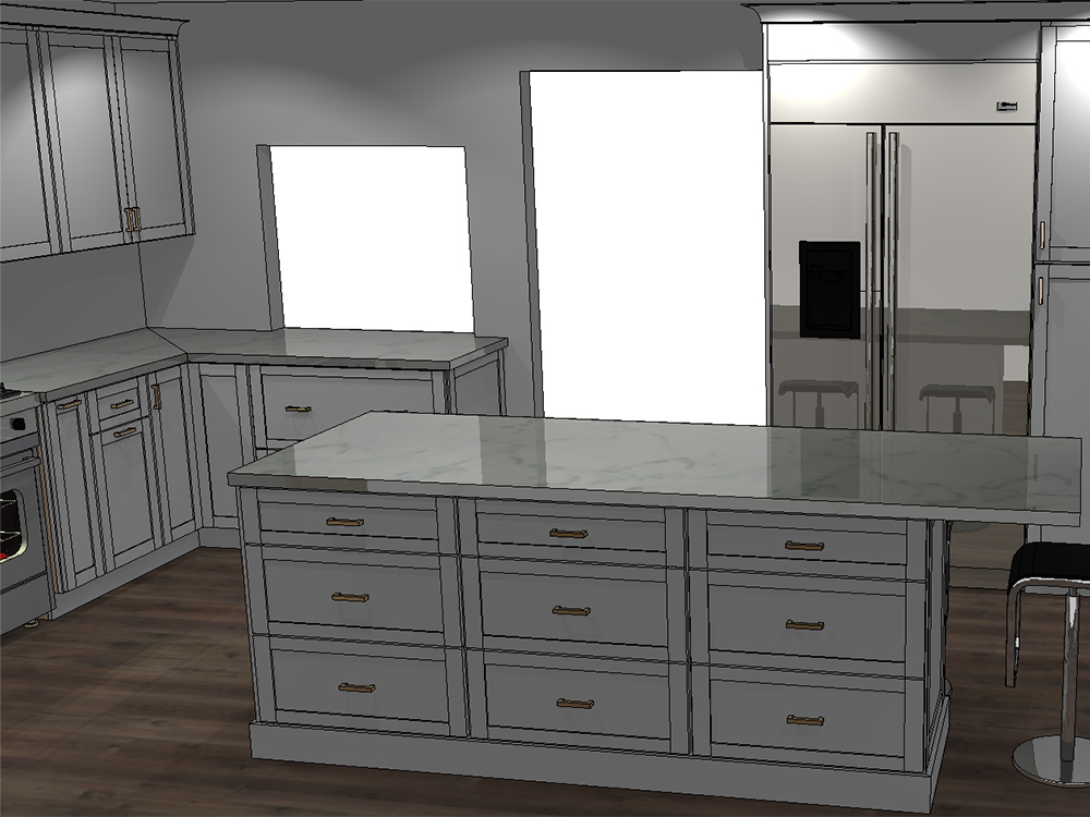 Display of kitchen cabinet system for homeowner customer