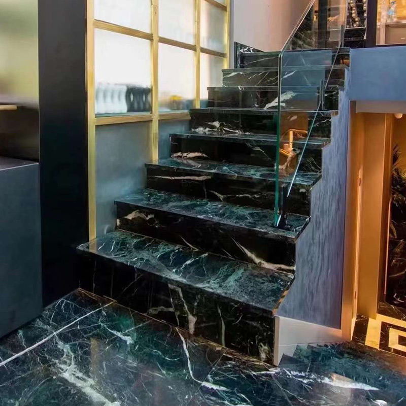 Dark Prada Green Marble Slab Tile Countertops Wholesale