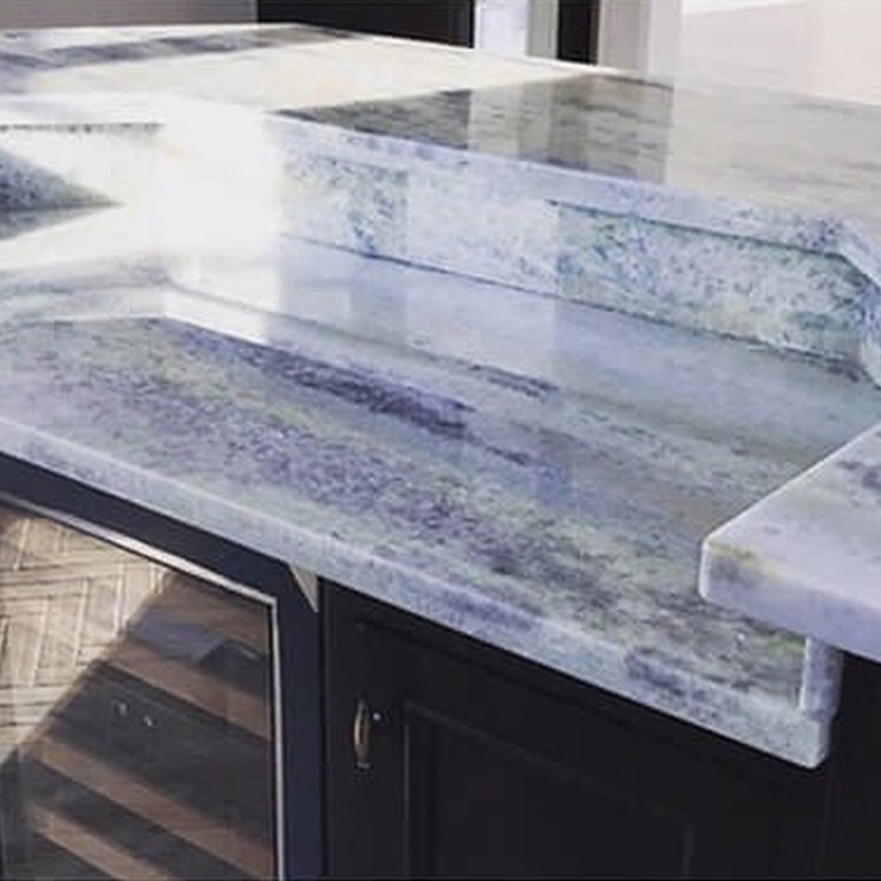 Purple Veined Marble Slabs Kitchen Table Countertops