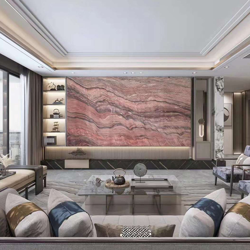 Red Silk Luxury Stone Marble Jade Slab Countertops