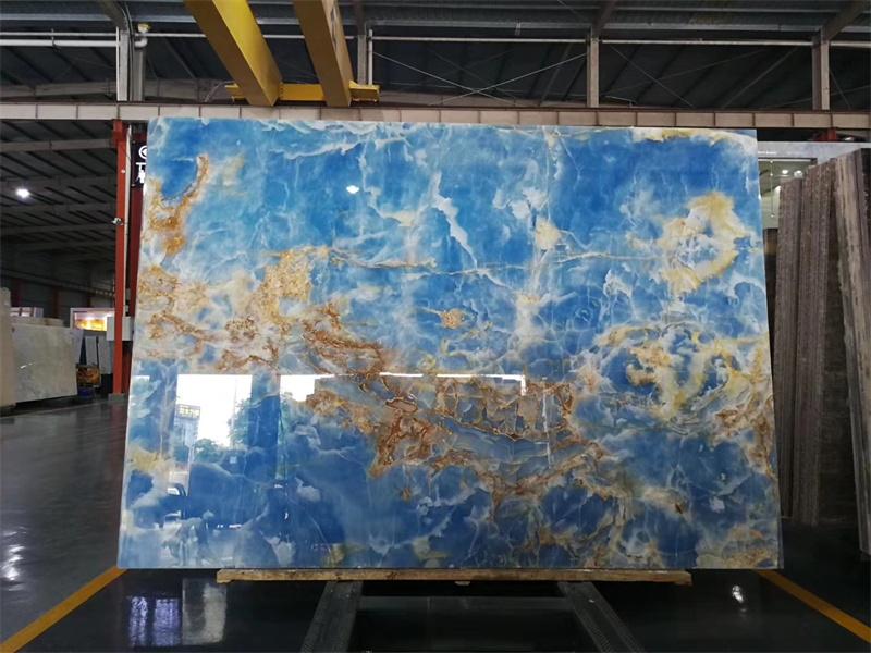 Natural Blue Onyx Countertops Slab For Floor Background Wall
