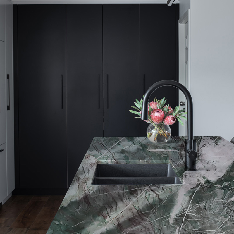 Jade Crystal Green Quartzite Countertops With Grey Veins Wholesale