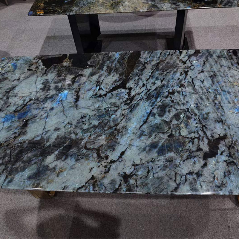 Blue Emerald Luxury Stone Slab For Table