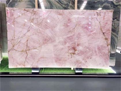 Pink Quartzite Slabs Countertops With Gold Veins For Sale