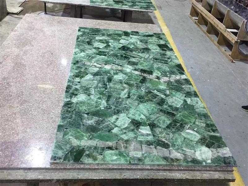 Natural Green Fluorite Countertop Marble Slabs Semi-Precious stone