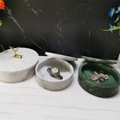 Marble Stone Craft Small Round Box